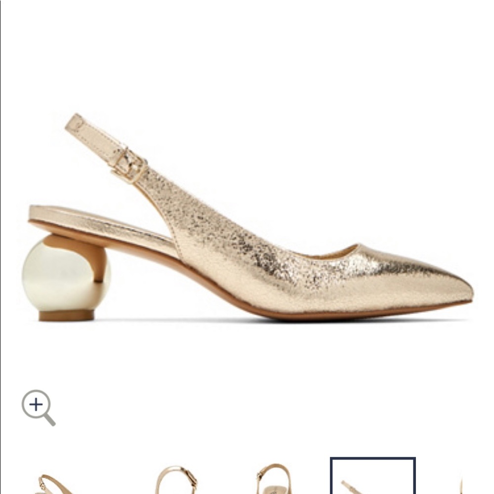 Katy Perry Gold Metallic Slingback Pumps - Gem